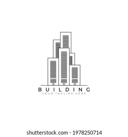 Building Logo Line Art Vector Illustration Stock Vector (Royalty Free ...