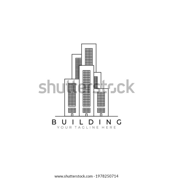 Building Logo Line Art Vector Illustration Stock Vector (Royalty Free ...