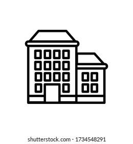 Building Outline Icon Vector Stock Vector (Royalty Free) 1734548291 ...