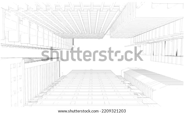 Building Perspective Construction Plan Facades Architectural Stock ...