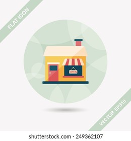 Building Restaurant Flat Icon Stock Vector (Royalty Free) 249362107 ...