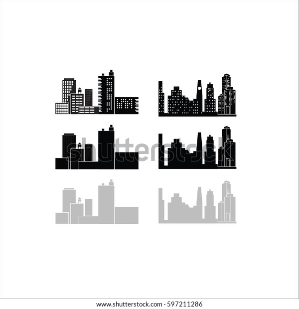 Building Skyline Apartment Vector Stock Vector (Royalty Free) 597211286