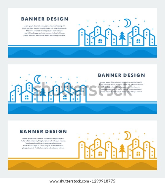 Building Skyline City Web Banners Template Stock Vector (Royalty Free ...