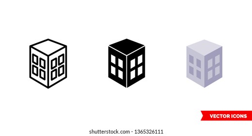 Building Top View Icon 3 Types Stock Vector (Royalty Free) 1365326111 ...