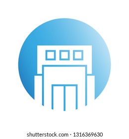 Building Tower Icon Blue Circle Shape Stock Vector (Royalty Free ...