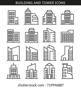 Building Tower Icons : image vectorielle de stock (libre de droits ...