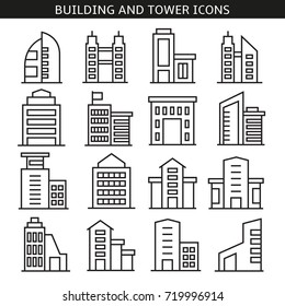Building Tower Icons Stock Vector (Royalty Free) 719996914 | Shutterstock