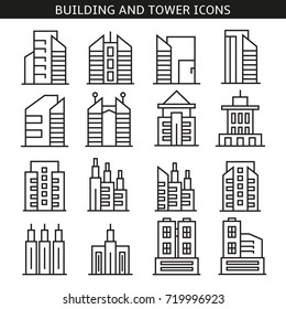 Building Tower Icons Stock Vector (Royalty Free) 719996923 | Shutterstock