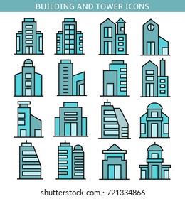 Building Tower Icons Stock Vector (Royalty Free) 721334977 | Shutterstock