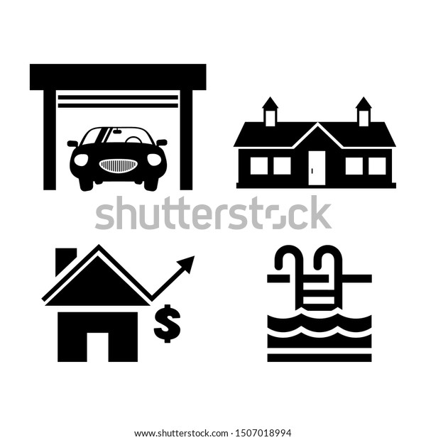 Building Vector Design Icons Car Home Stock Vector (Royalty Free ...