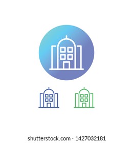 Building Vector Illustration Outline Sign Colorful Stock Vector ...