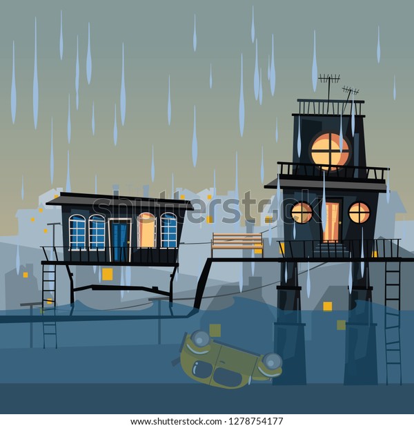 Building Water Vector Illustration Stock Vector (Royalty Free) 1278754177