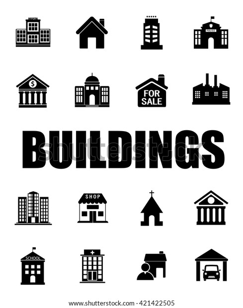 Buildings Icons Set : image vectorielle de stock (libre de droits ...