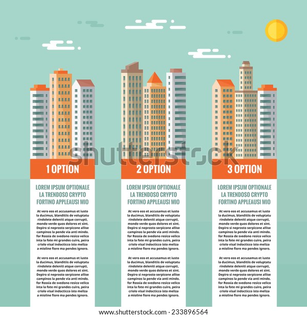 Buildings Infographic Vector Concept Illustration Flat Stock Vector ...