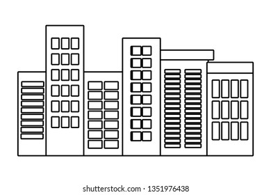 Buildings View Cartoon Stock Vector (Royalty Free) 1351976438 ...