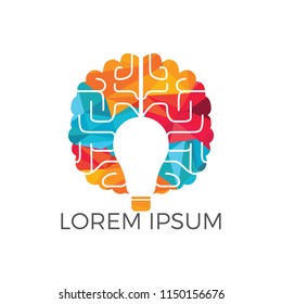 Bulb Brain Logo Design Creative Light Stock Vector (Royalty Free ...