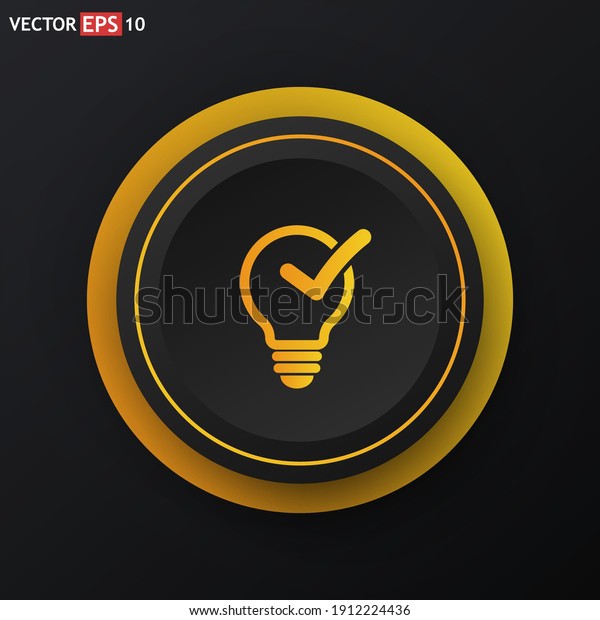 Bulb Check Mark Vector Icon Colored Stock Vector (Royalty Free ...