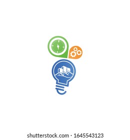 Bulb Cog Clock Construction Logo Symbol Stock Vector (Royalty Free ...