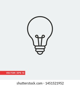 Bulb Flat Icon On White Background Stock Vector (Royalty Free ...