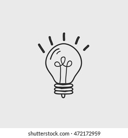 Bulb Hand Drawn Doodle Icon Vector Stock Vector (Royalty Free ...