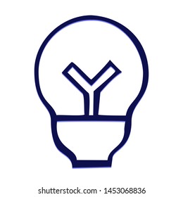 Bulb Hand Drawn Icon Blue Ballpoint Stock Vector (Royalty Free ...