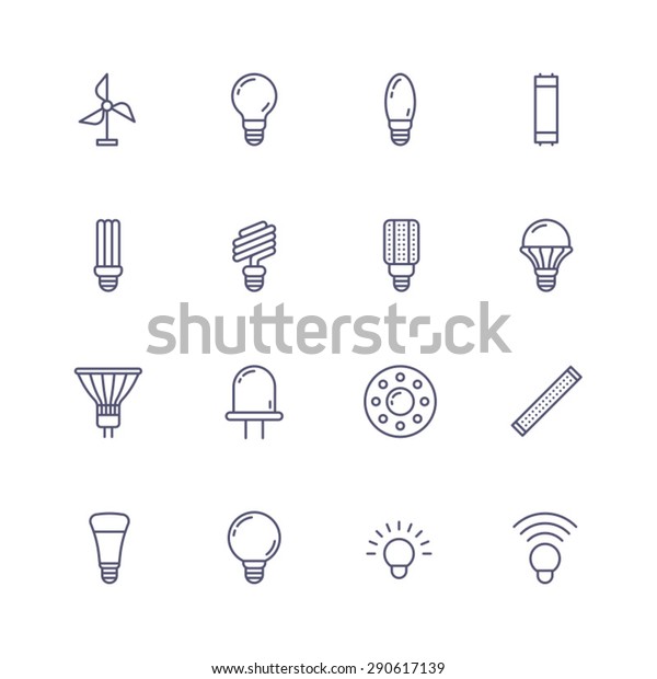 Bulb Icons Stock Vector (Royalty Free) 290617139