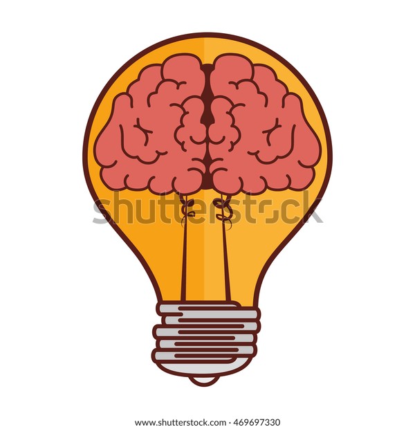 Bulb Light Electricity Brain Organ Human Stock Vector (Royalty Free ...