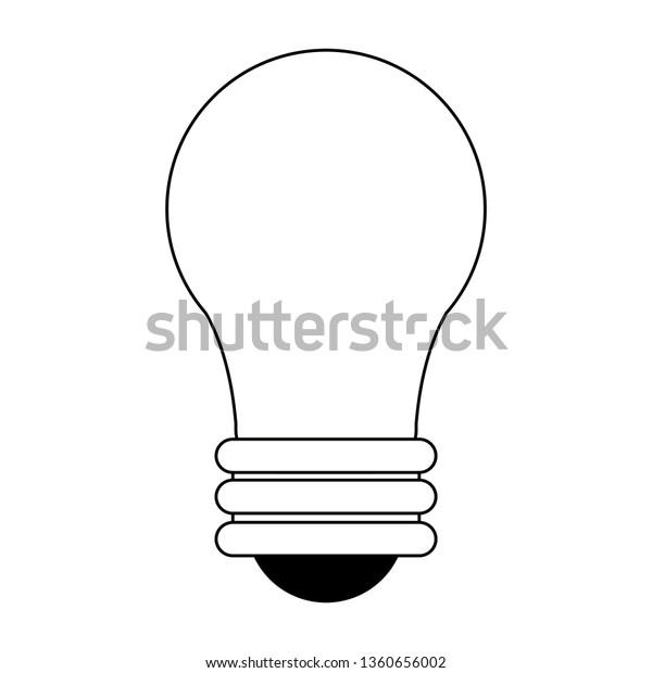 Bulb Light Energy Symbol Black White Stock Vector (Royalty Free ...