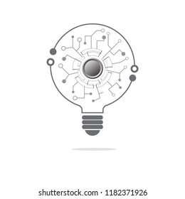 Bulb Logo Information Technologylighting Growth Digital Stock Vector ...