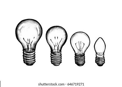 Bulb Pencil Sketch Stock Vector (Royalty Free) 646719271 | Shutterstock