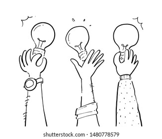 Hand Drawn Doodle Hands Fist Hand Stock Vector (Royalty Free) 1502972645