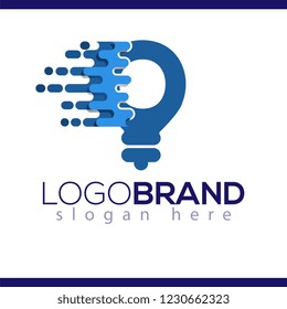Bulb Smart Speed Pixel Logo Icon: vector de stock (libre de regalías ...