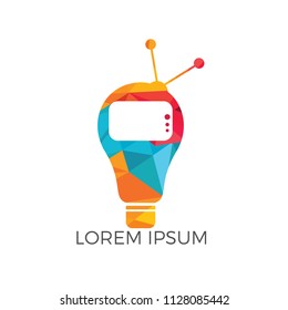 Bulb Television Logo Design Creative Television Stock Vector (Royalty ...