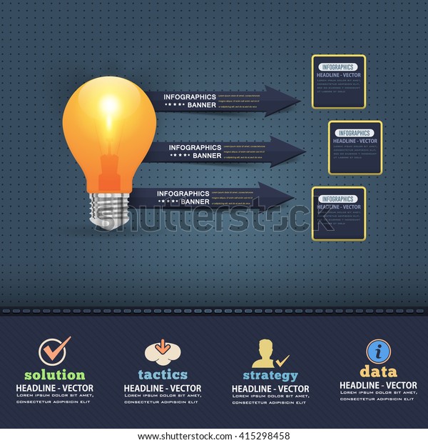 Bulb Theme Infographics Template Colorful Arrows Stock Vector (Royalty ...