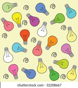Seamless Texture Color Light Bulbs Vector Stock Vector (Royalty Free ...