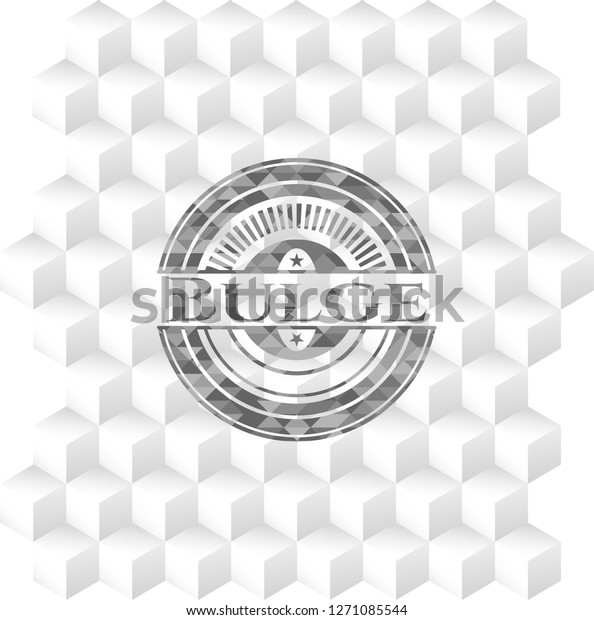 Bulge Grey Badge Geometric Cube White Stock Vector (Royalty Free ...
