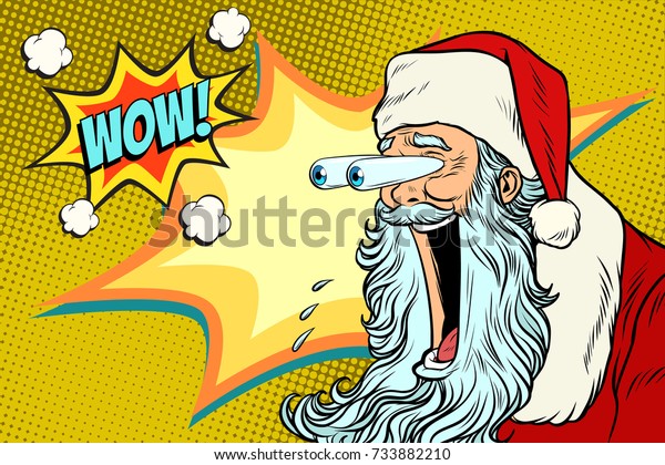 Bulging Eyes Hyper Reaction Santa Claus Stock Vector (Royalty Free ...
