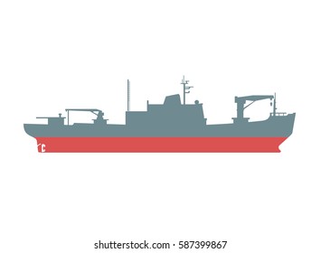 Bulk Carrier Ship Vector Illustration Stock Vector (Royalty Free ...