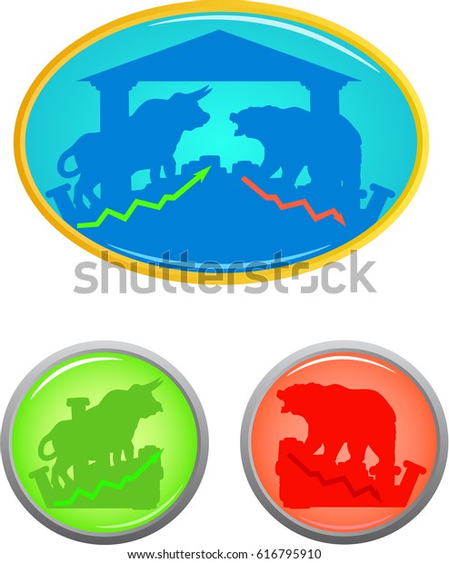 Bull Bear Icon Set Stock Vector (Royalty Free) 616795910 | Shutterstock