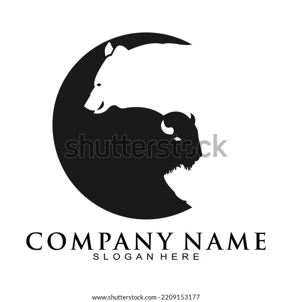 Bull Bear Symbol Vector Logo Stock Vector (Royalty Free) 2209153177 ...