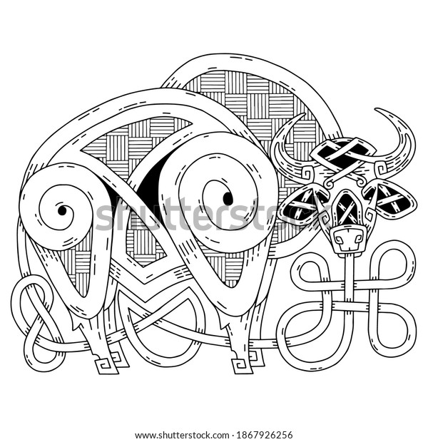 Bull Celtic Style Celtic Tattoo Logo Stock Vector (Royalty Free ...