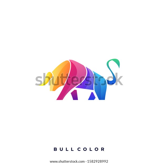 Bull Colorful Illustration Vector Template Suitable Stock Vector ...