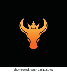 Bull Head Crown Vector Logo Stock Vector (Royalty Free) 1681151401 ...
