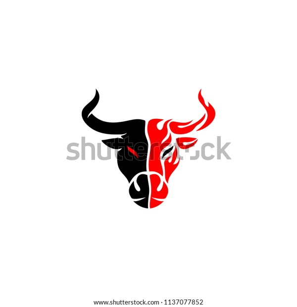 Bull Head Bull Two Face Logo Stock Vector (Royalty Free) 1137077852 ...