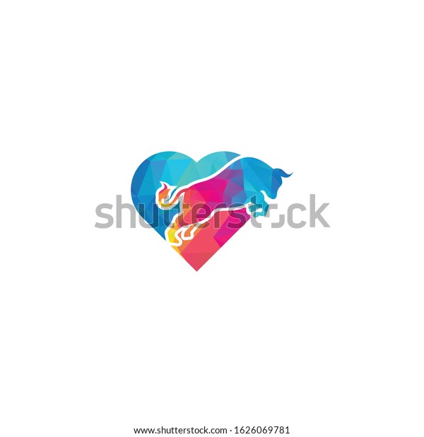 Bull Heart Shape Concept Logo Template Stock Vector (Royalty Free ...