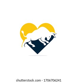 Bull Heart Shape Vector Logo Design Stock Vector (Royalty Free ...