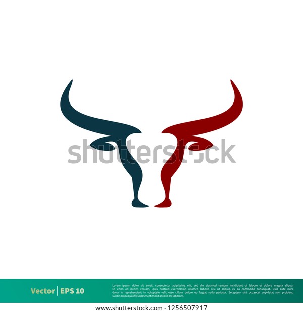 Bull Horn Vector Icon Logo Template Stok Vektör (Telifsiz) 1256507917 ...