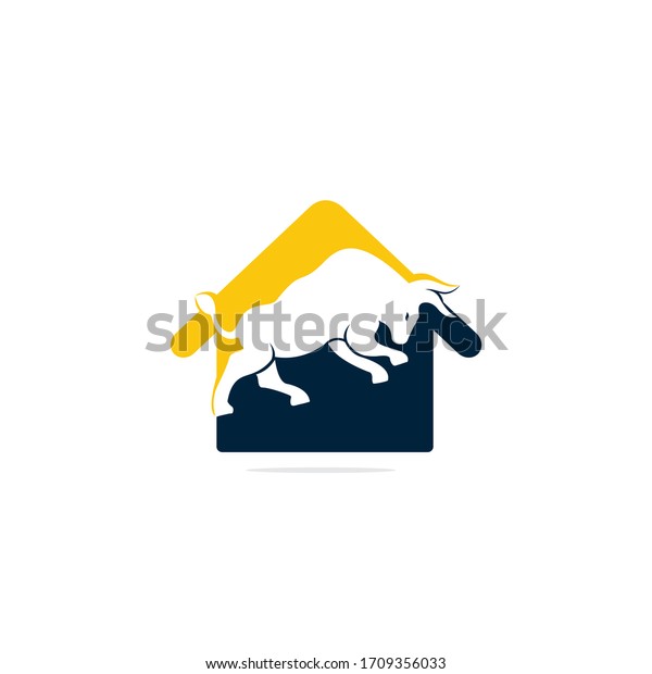 Bull House Vector Logo Design Stock Vector (Royalty Free) 1709356033