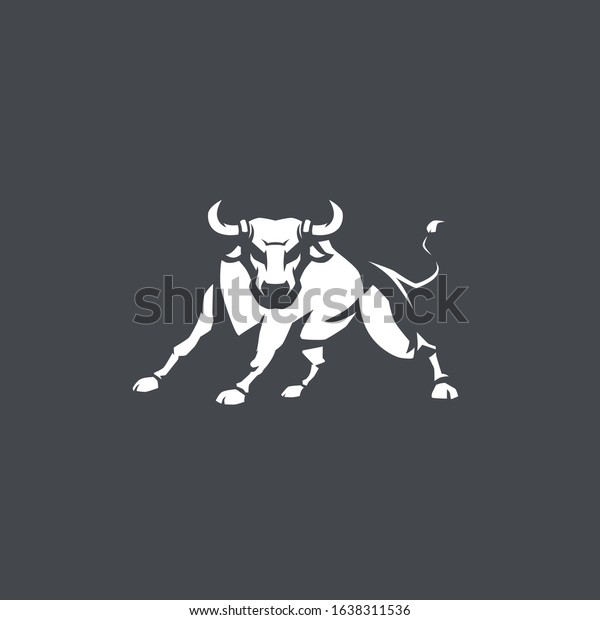 Bull Illustration Black White Vector Stock Vector (Royalty Free ...