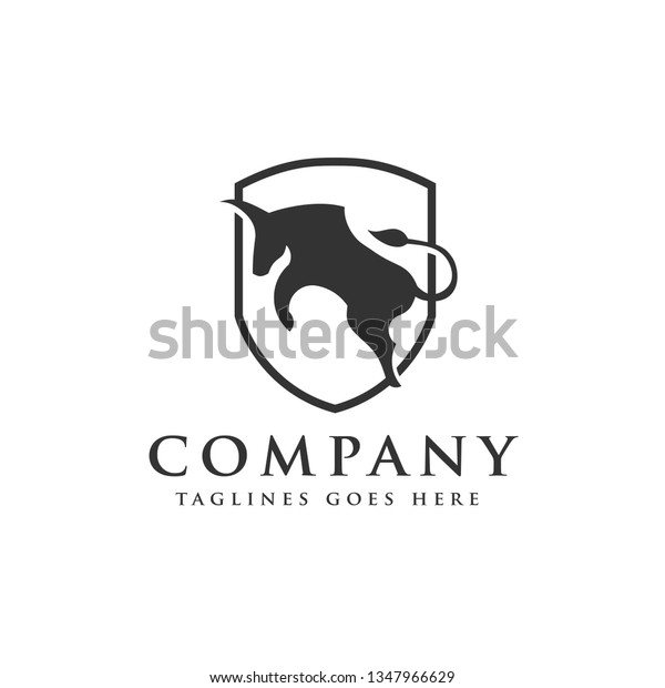 Bull Jump Angry Bull Shield Logo Stock Vector (Royalty Free) 1347966629 ...